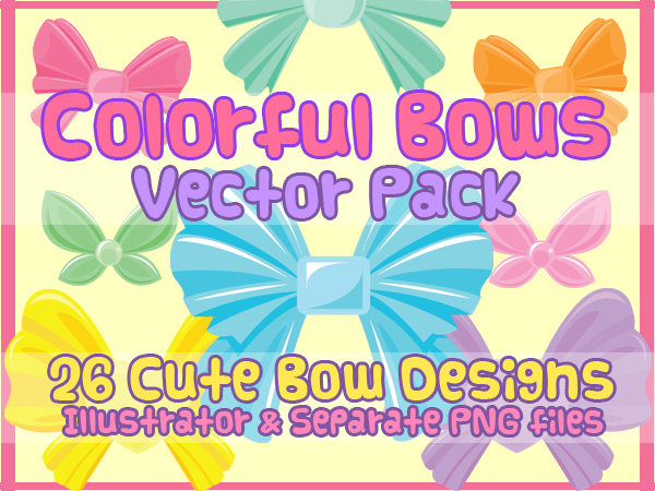 Vector Pack - Colorful Bows by shiropanda on DeviantArt