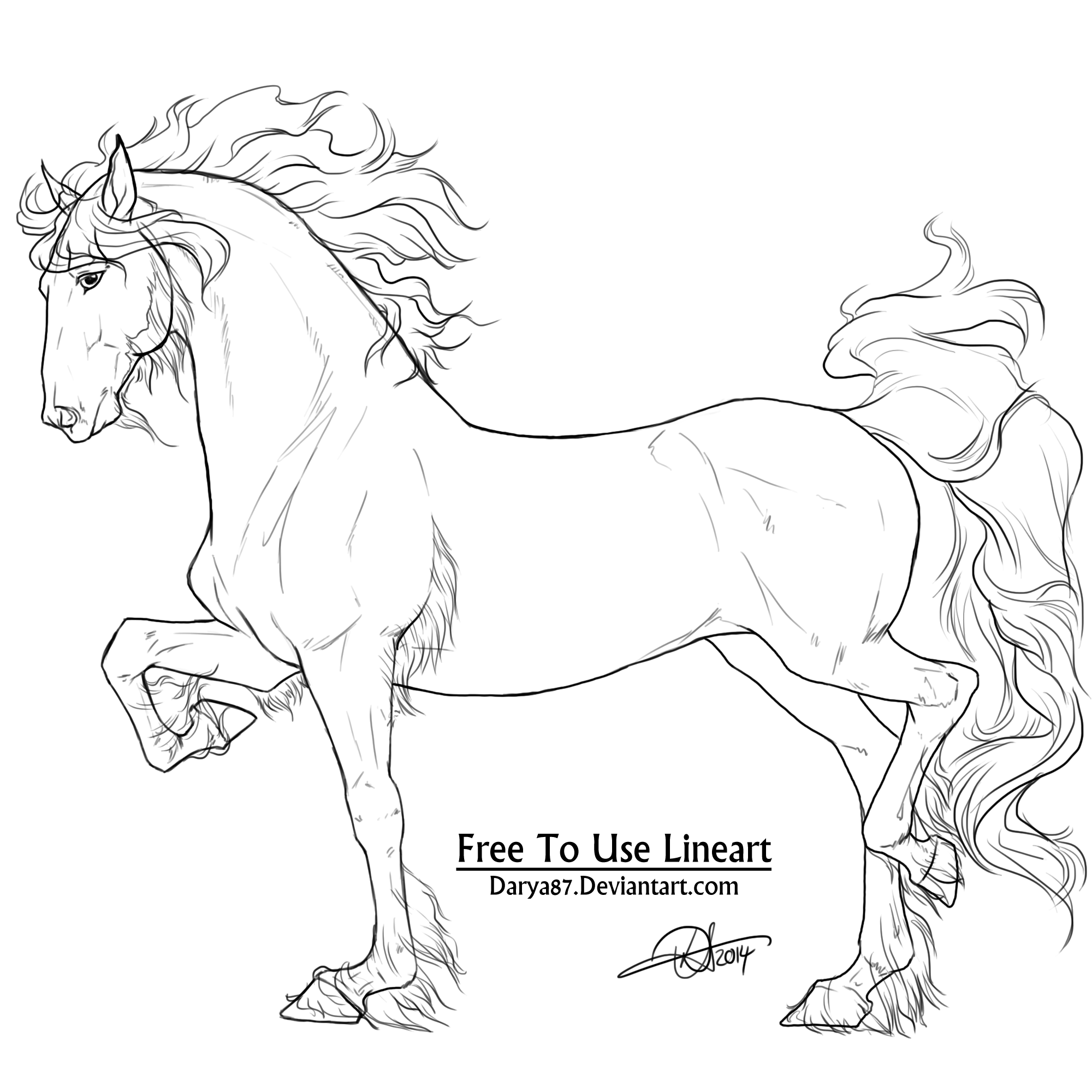 Free to Use Lineart Prancing Draft by Darya87 on DeviantArt