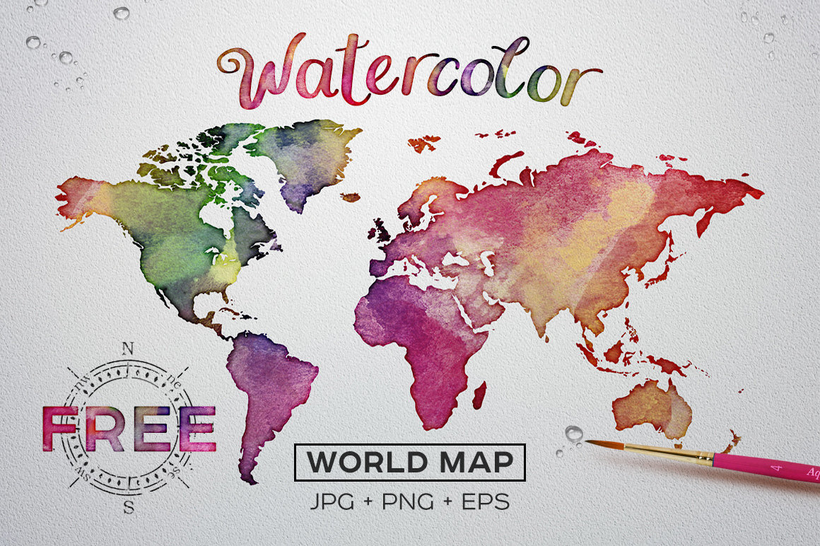 FREE Vector+Raster Watercolor World Map by photoandgraphic on DeviantArt