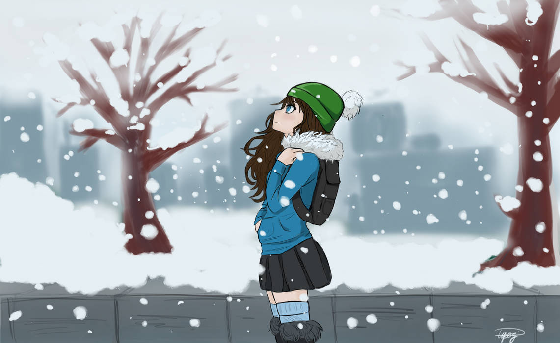 anime girl in winter by AlkaLightning on DeviantArt