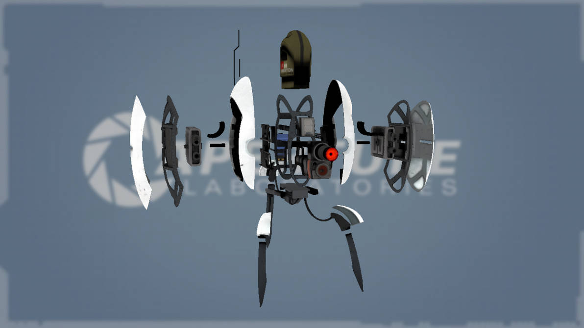 Portal2 - Turret V2 Disassembled 3D Model by SmakkoHooves on DeviantArt