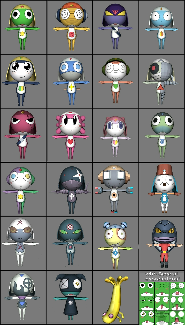 Keroro 3d Models Pack1 - Basic Characters by SmakkoHooves on DeviantArt