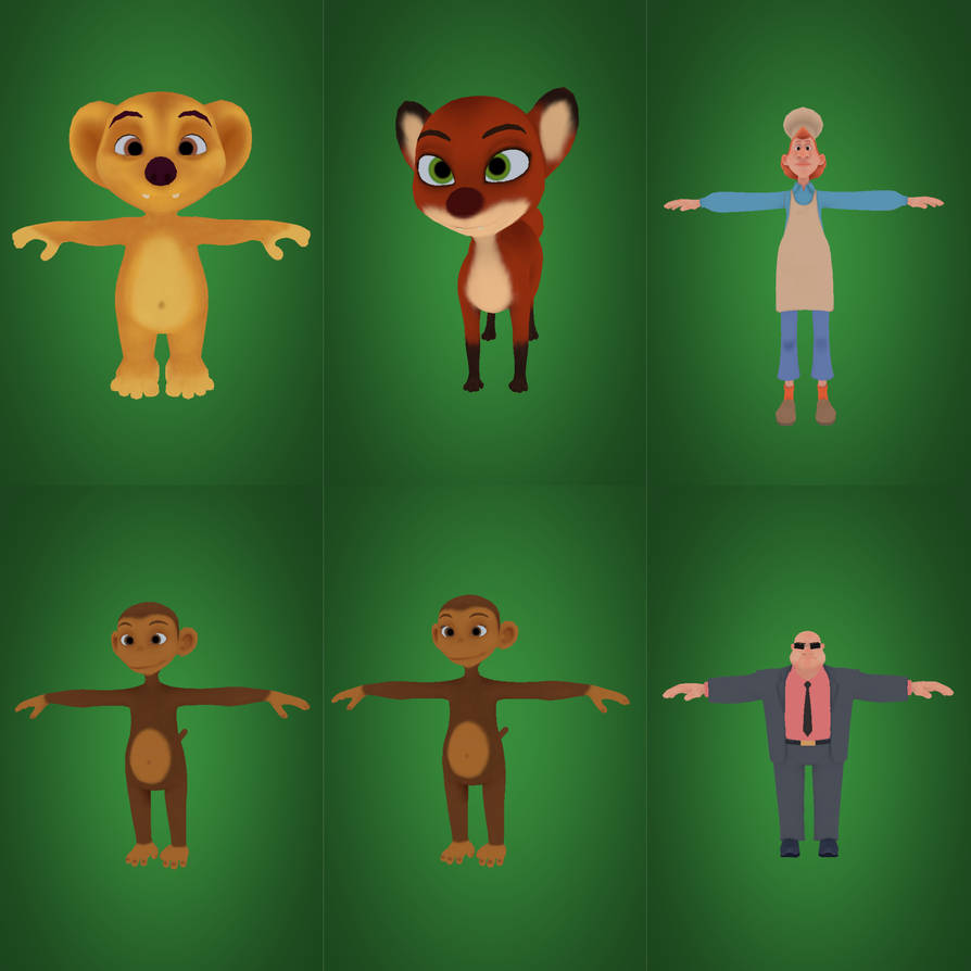 Jungle Jack/Hugo/Jungledyret Main Characters 3D by SmakkoHooves on ...