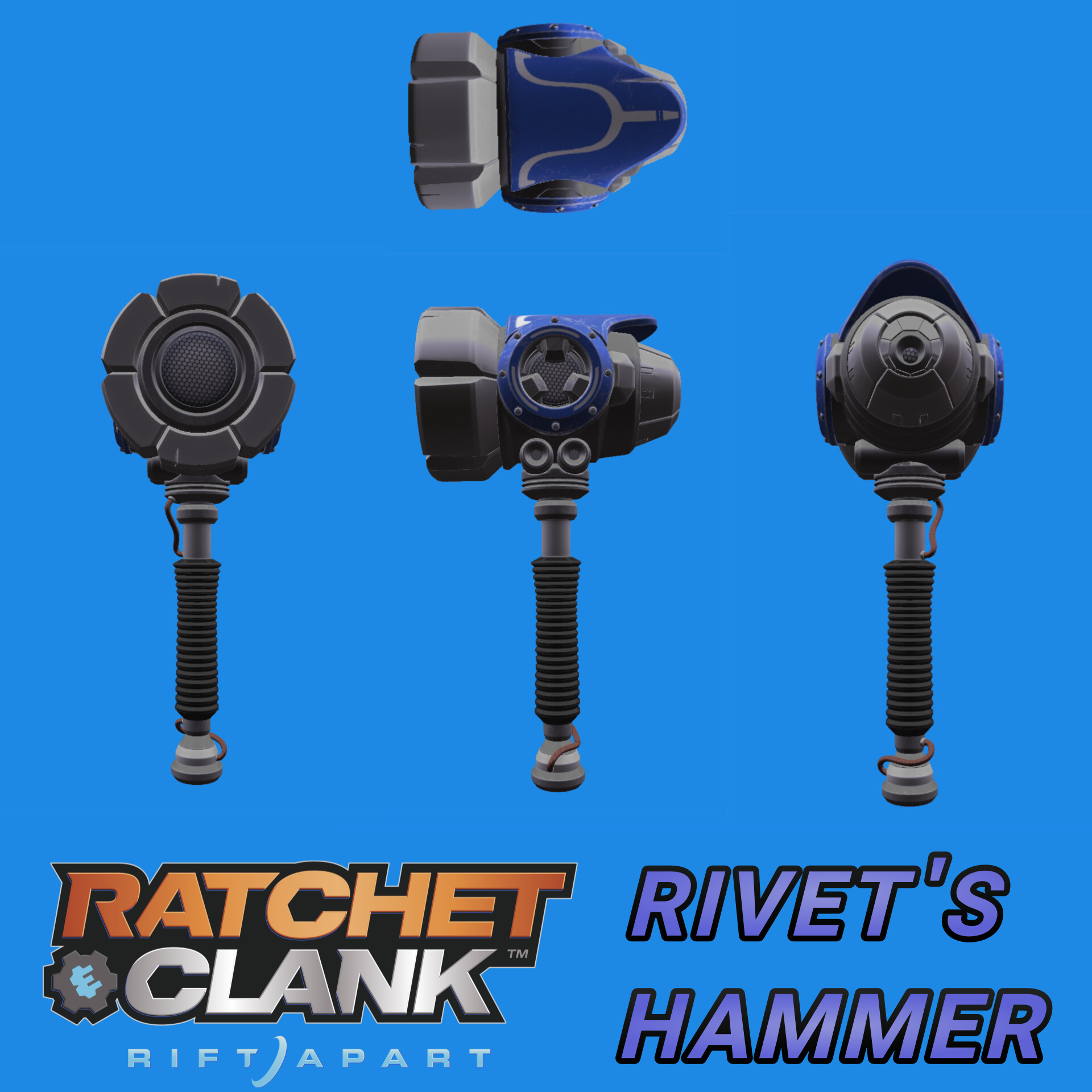 Ratchet Clank Rift apart Rivet's Hammer 3D model by SmakkoHooves on DeviantArt