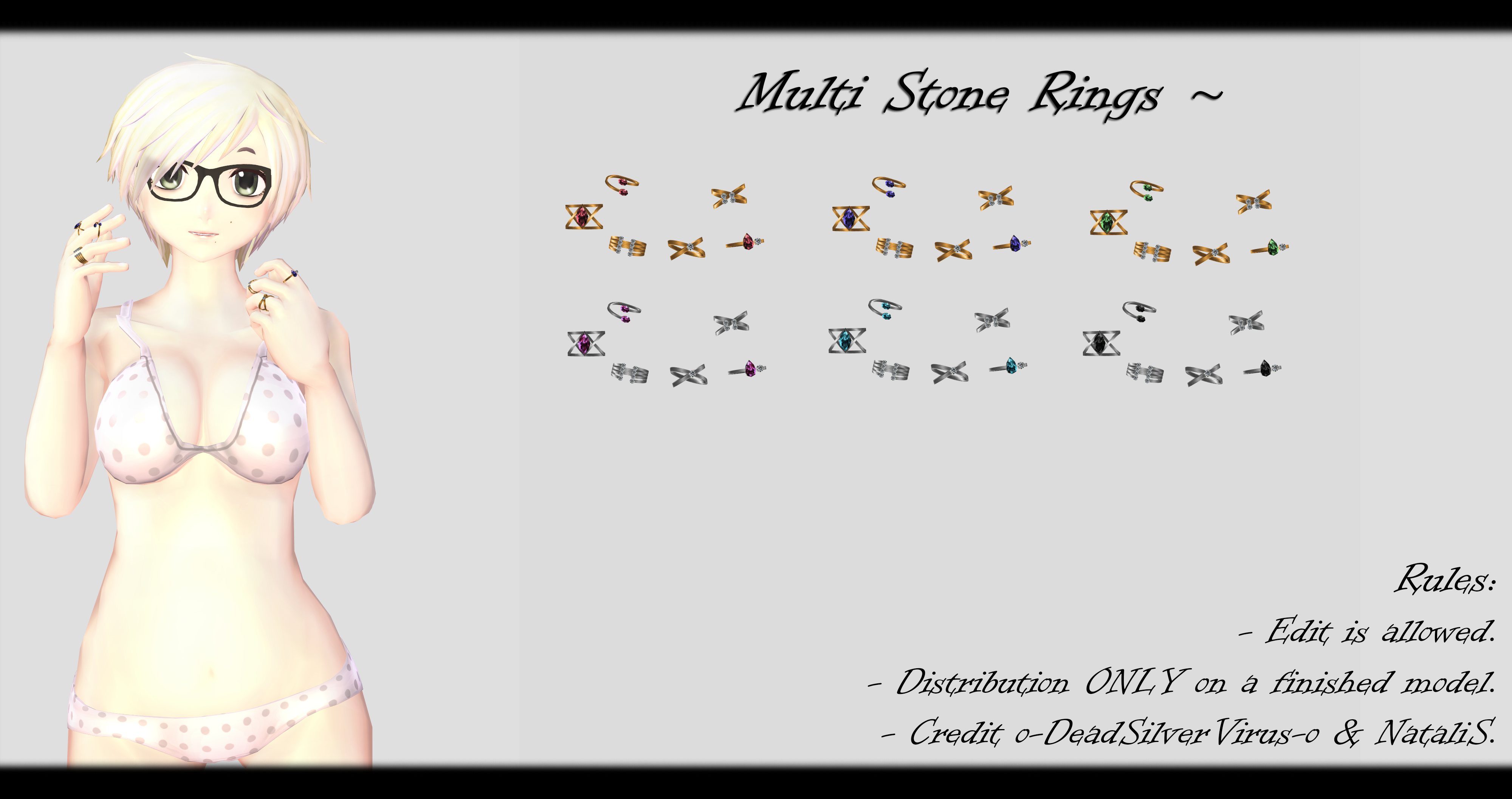 [MMD] Multi Stone Rings DL ~ by o-DSV-o on DeviantArt