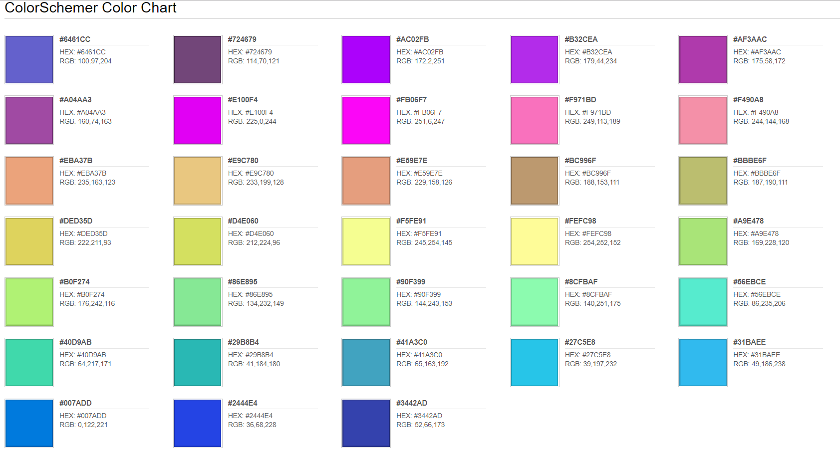 Color Pallets 2 by Iggwilv on DeviantArt