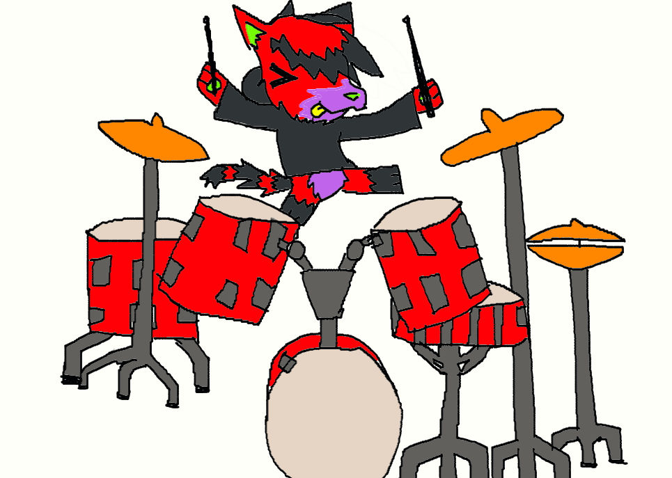 Chibi Me on the Drums by RetroRedTD on DeviantArt