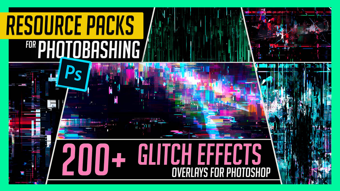 PHOTOBASH 200+ Glitch Effect Overlays by Blazgad on DeviantArt