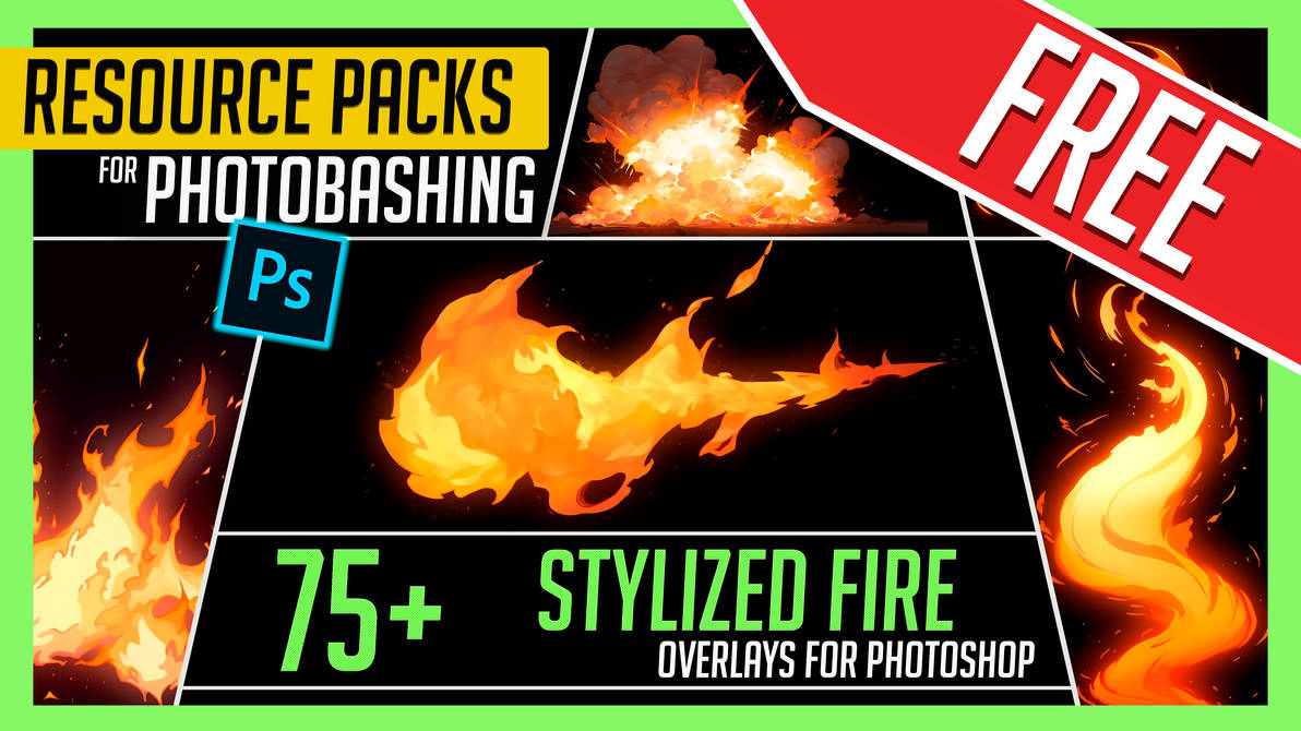 FREE PHOTOBASH 75+ Stylized Fire and Flame Effects by Blazgad on DeviantArt