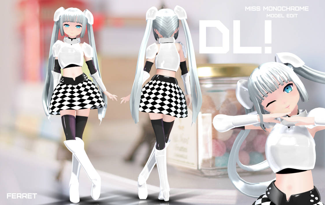 [MMD]Miss Monochrome Model Edit DL! by LomiVoka on DeviantArt