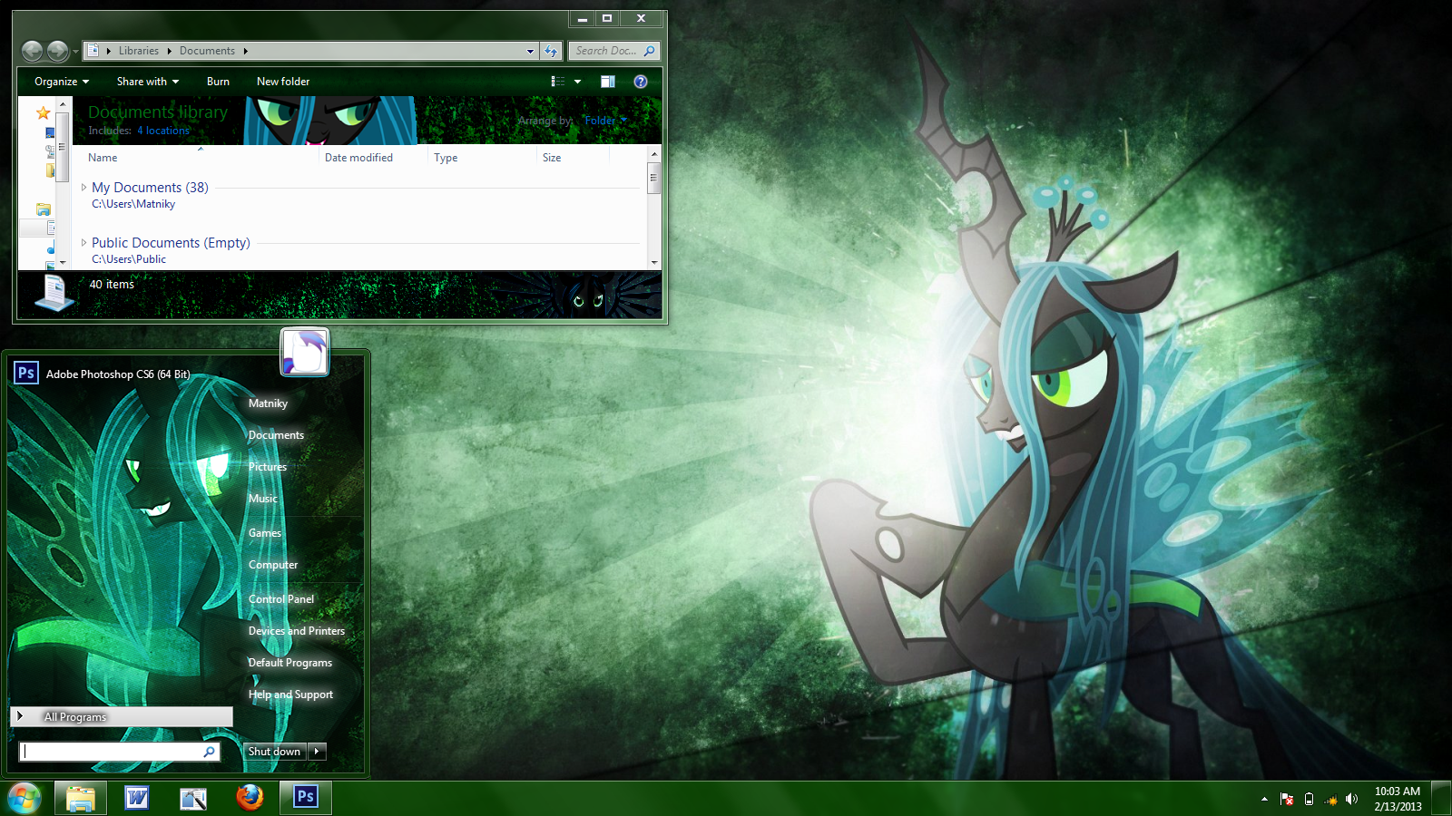 Queen Chrysalis Windows 7 theme by Matniky on DeviantArt