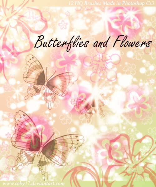 Butterflies and Flowers Brushe by Coby17 on DeviantArt