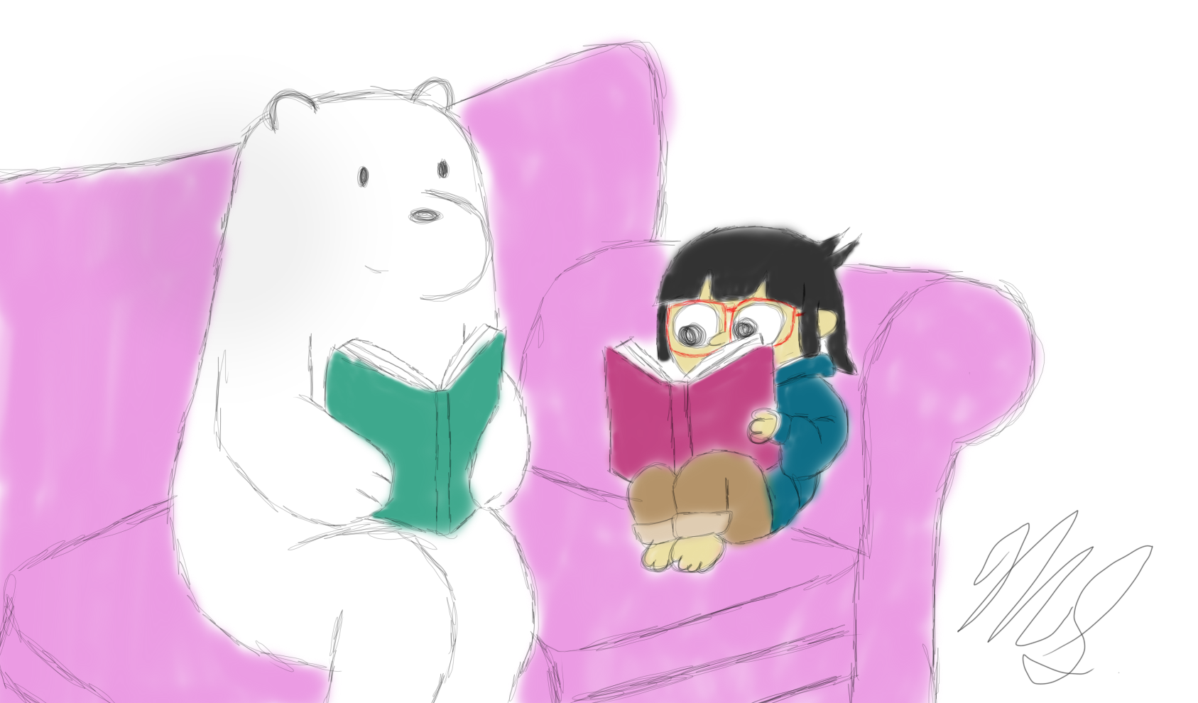 Chloe and Ice Bear: Reading Time by Nix-Achlys on DeviantArt
