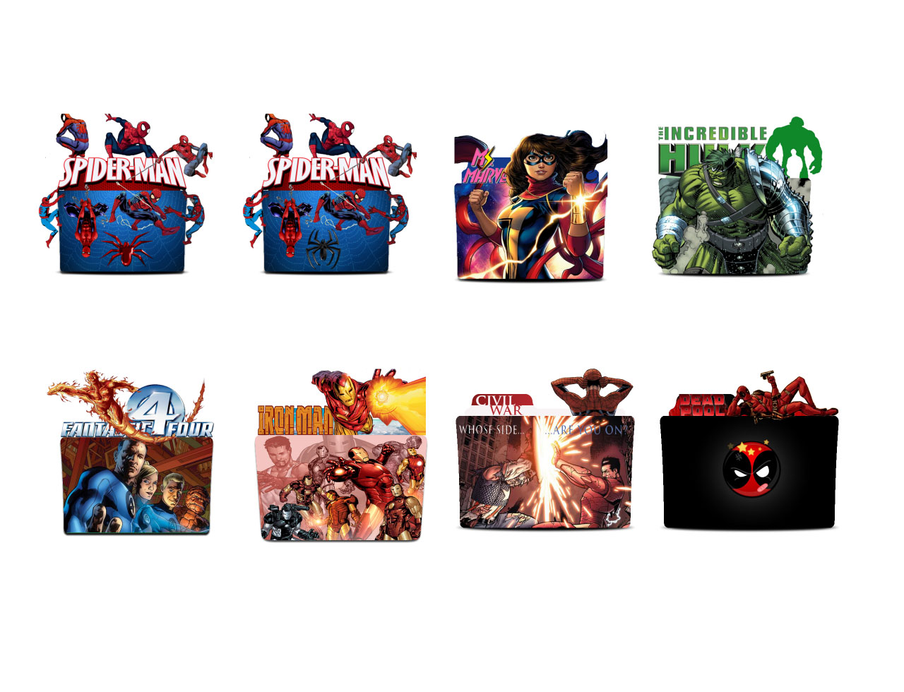 Marvel Comics Folder icon set by WanderlustSailor on DeviantArt
