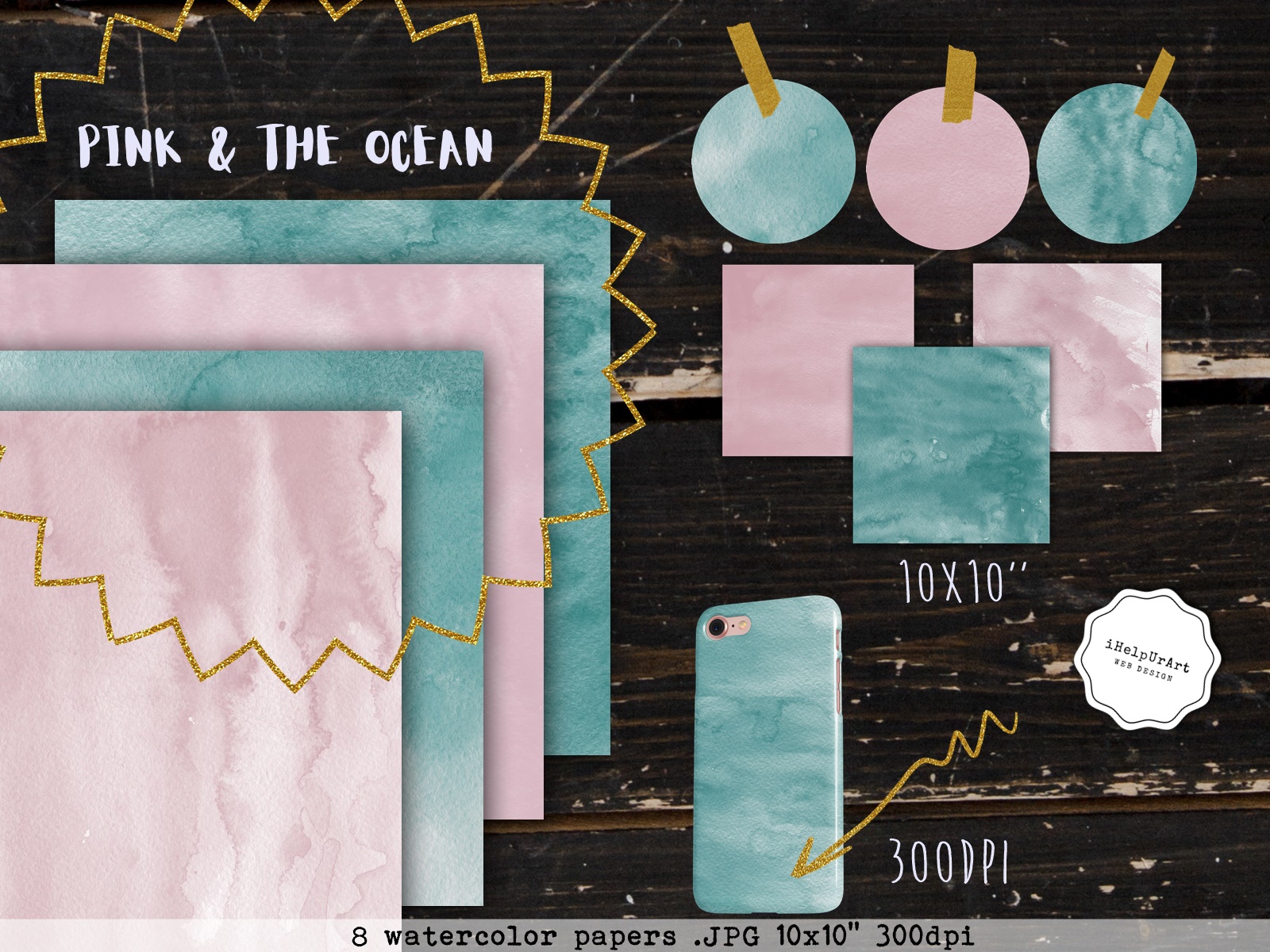 FREEBIE - Teal and Pink Watercolor Digital Papers by iCatchUrDream on ...