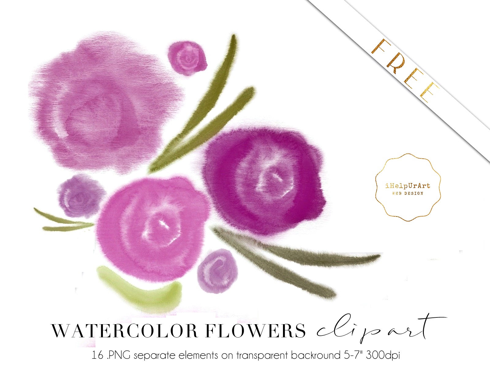 FREE - Purple Watercolor Flowers Clipart by iCatchUrDream on DeviantArt