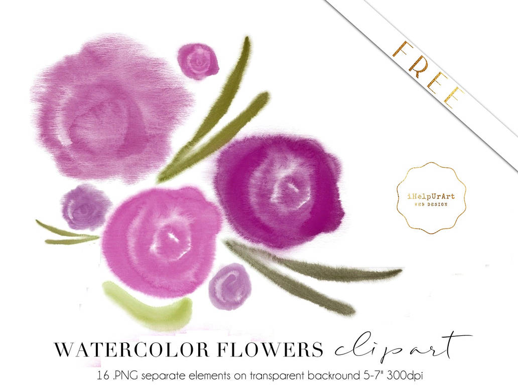FREE - Purple Watercolor Flowers Clipart by iCatchUrDream on DeviantArt