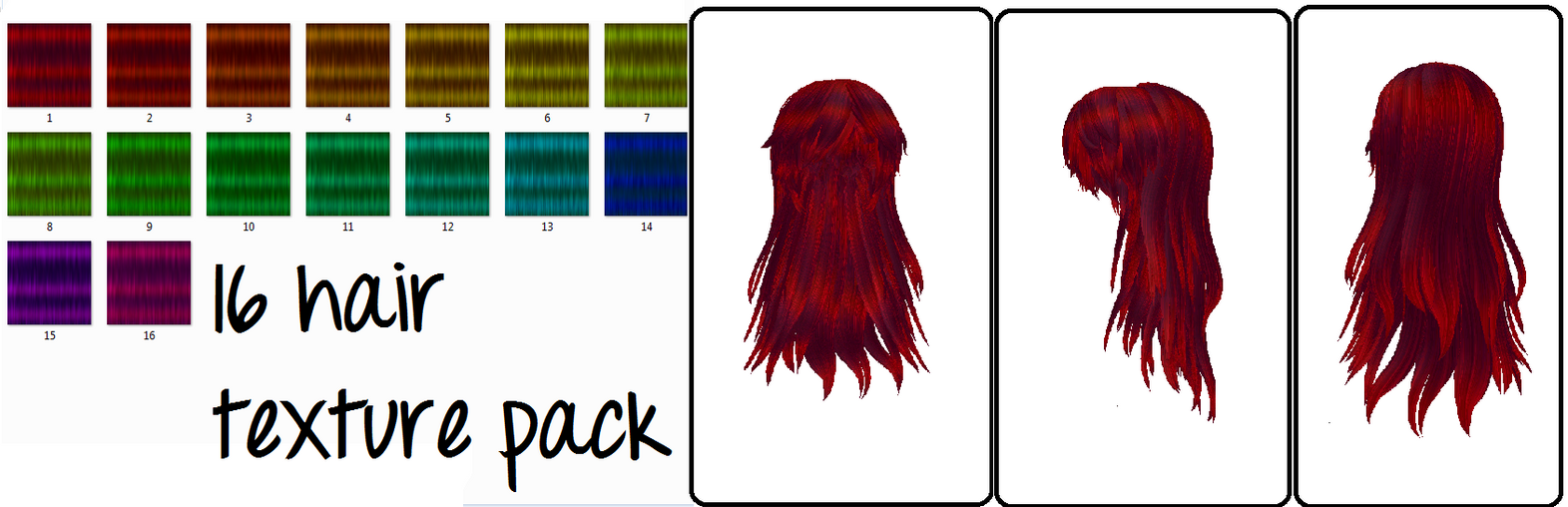 MMD 16 Hair Texture Pack by Icon-Comission on DeviantArt