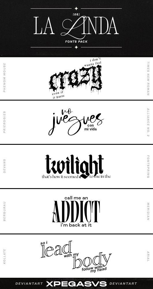 [05] la linda : fonts pack by xPEGASVS on DeviantArt