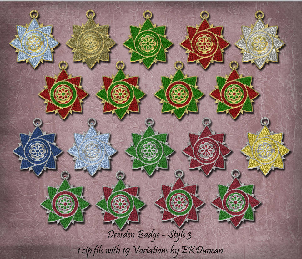 19 Variations of Dresden Badge Ornament - Style 3 by EveyD on DeviantArt