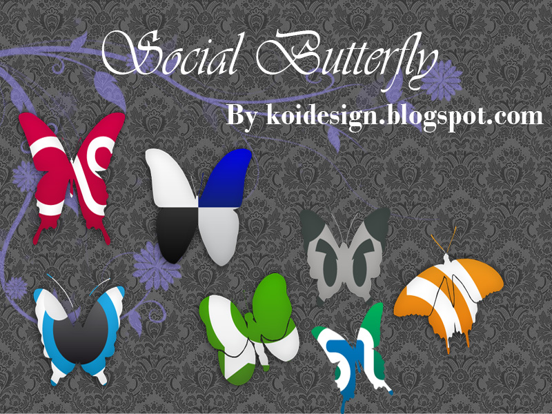 butterfly Social Bookmark icon by koidesign on DeviantArt