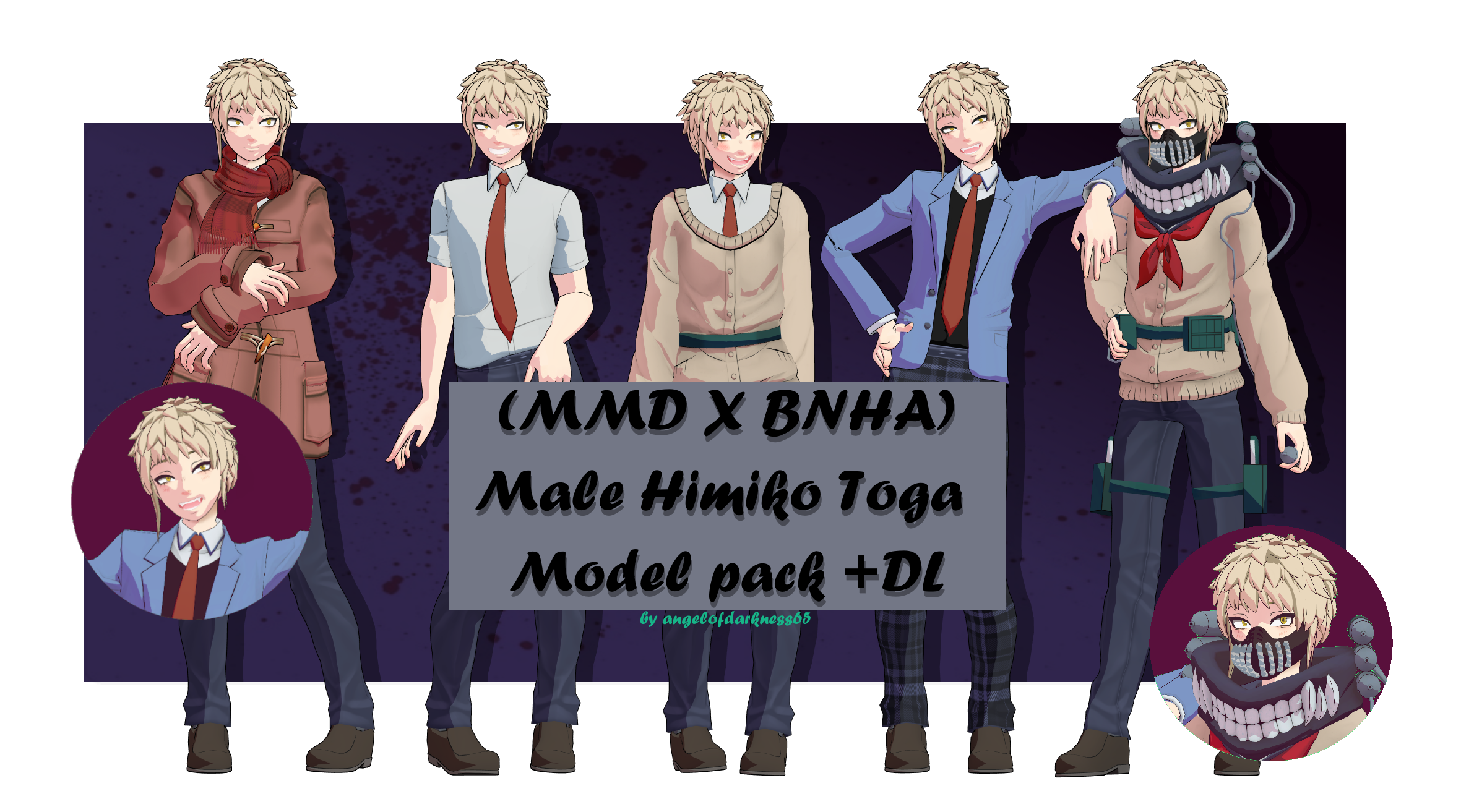 (MMD X BNHA) TDA Male Himiko Toga + DL by OBSESSCORIC on DeviantArt