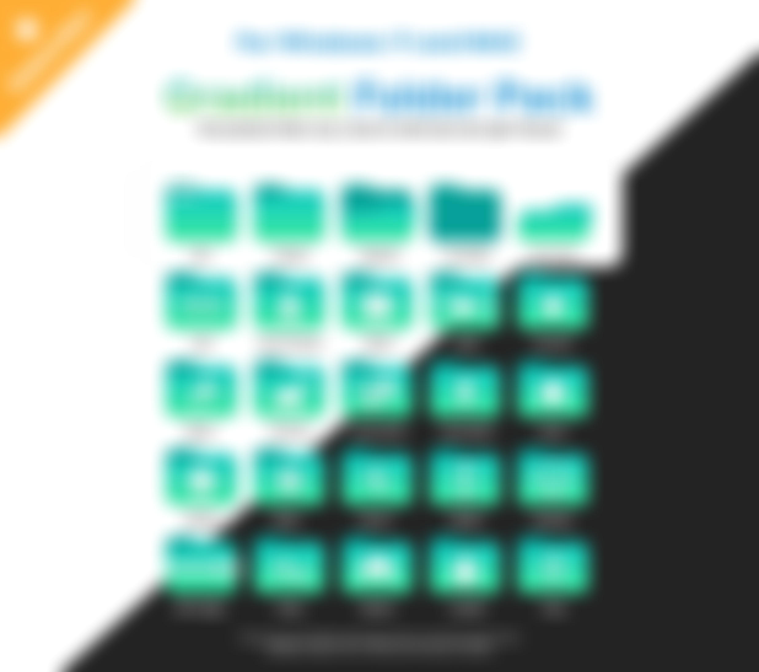 Windows 11/ MAC Gradient Teal Green Folder Icons! by ...