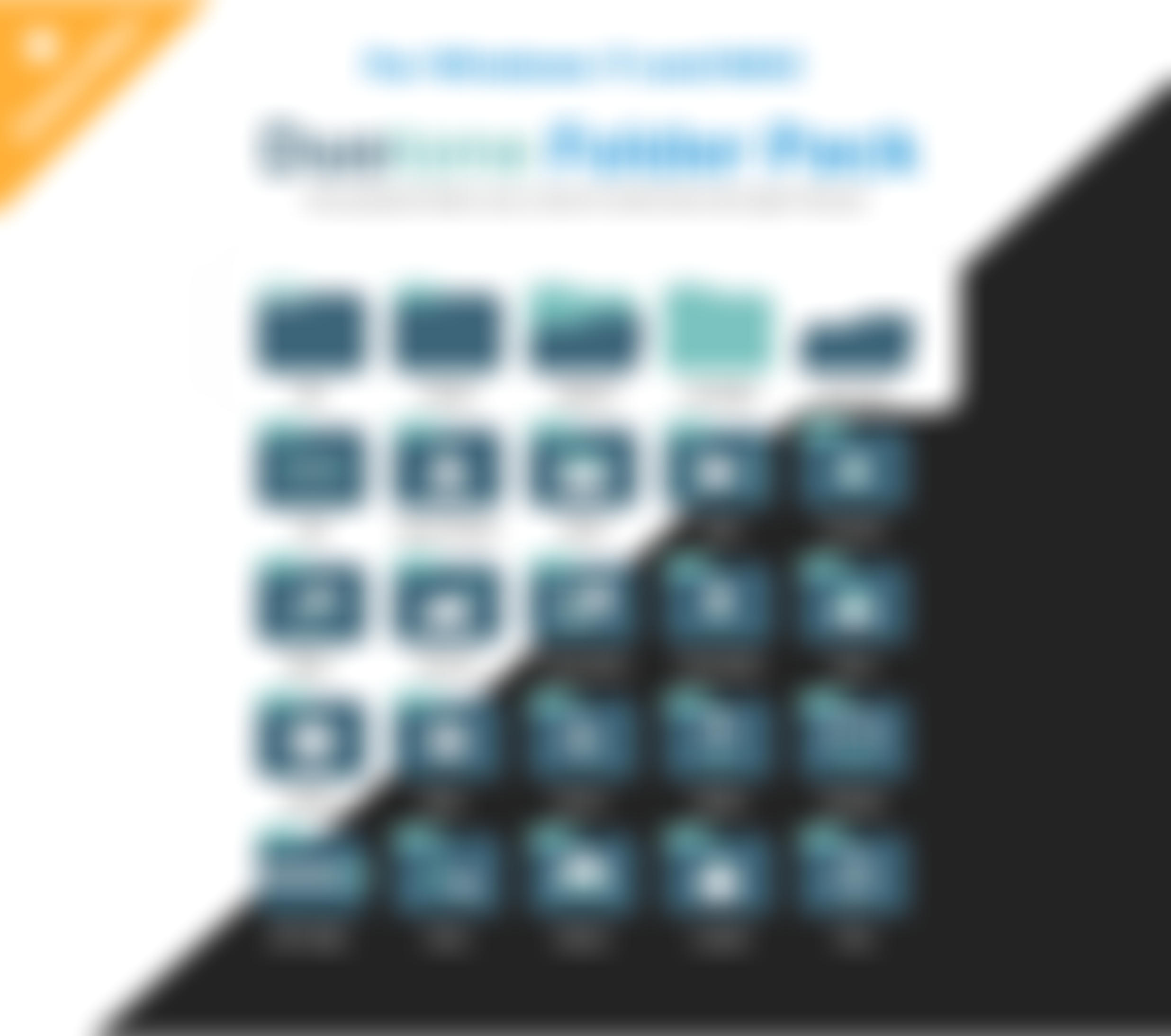 Windows 11/ MAC Duotone Teal Folder Icon Pack! by SapphireBlueDesigns ...