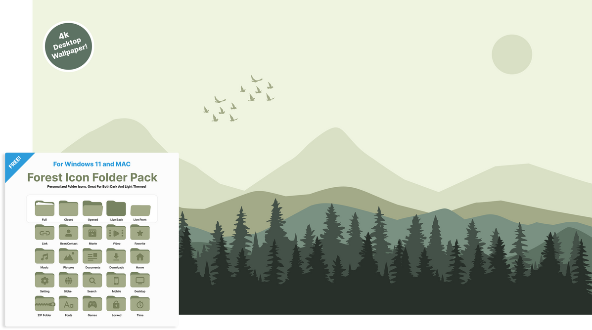 FREE Forest Icon and Wallpaper Bundle Set 1 by SapphireBlueDesigns on ...