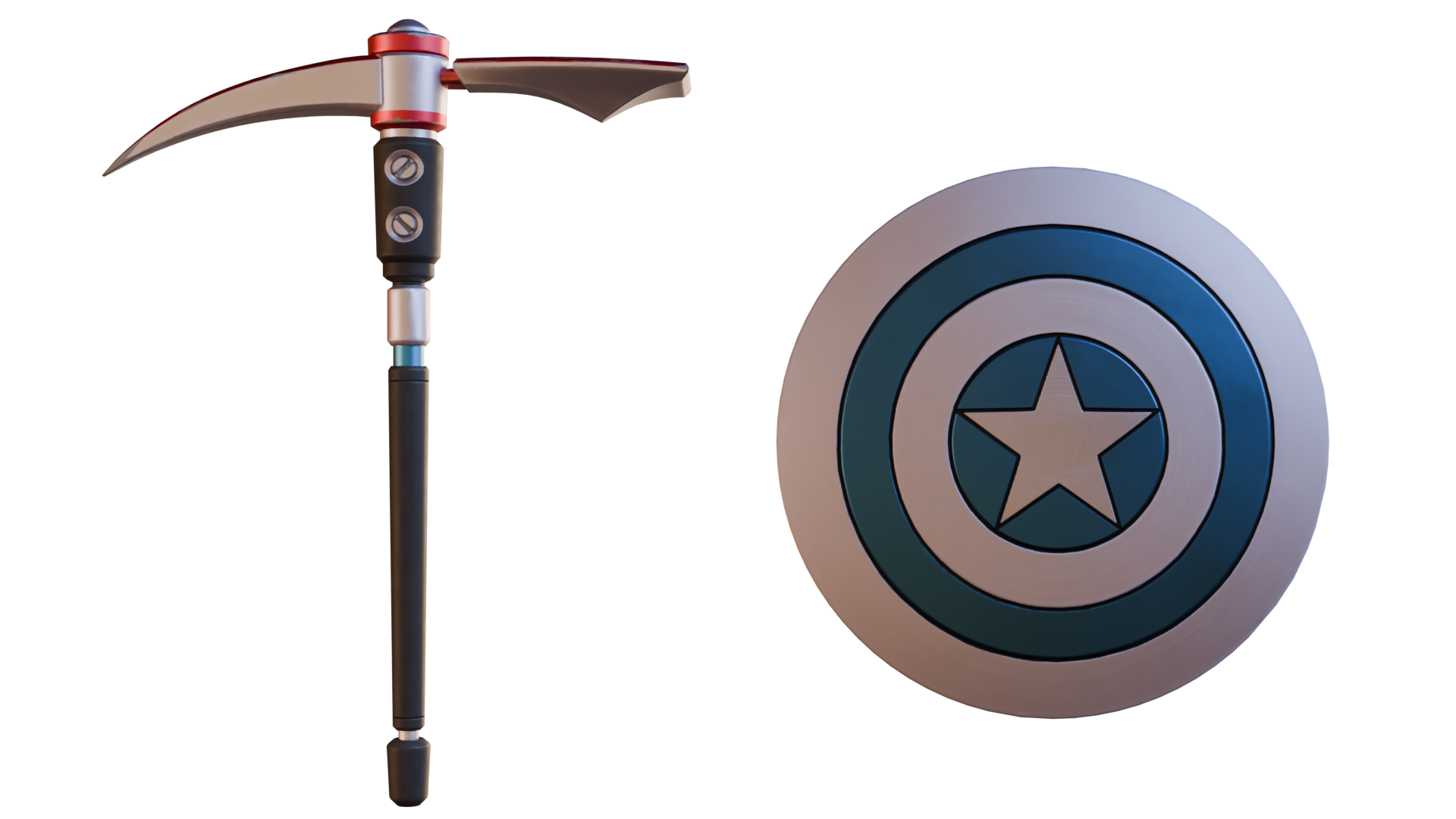 [DL Blender] Captain Jones' Shield and Pickaxe by TenebrisD90 on DeviantArt