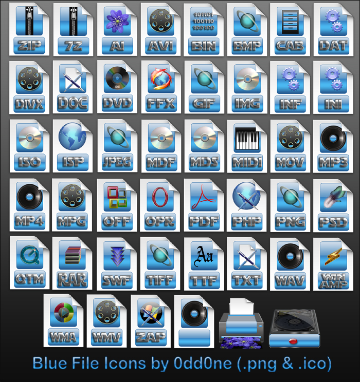 Blue File Icons by 0dd0ne on DeviantArt