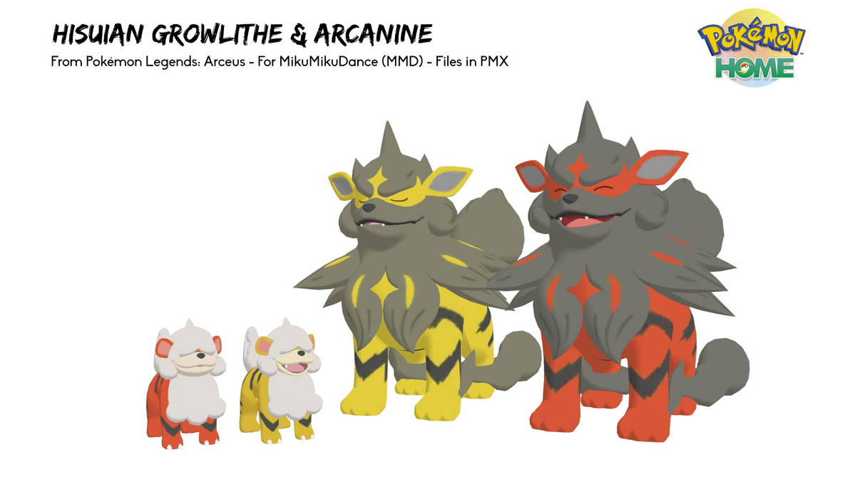 MMD Pokemon Home - Hisuian Growlithe and Arcanine by Pikapika-2000 on ...