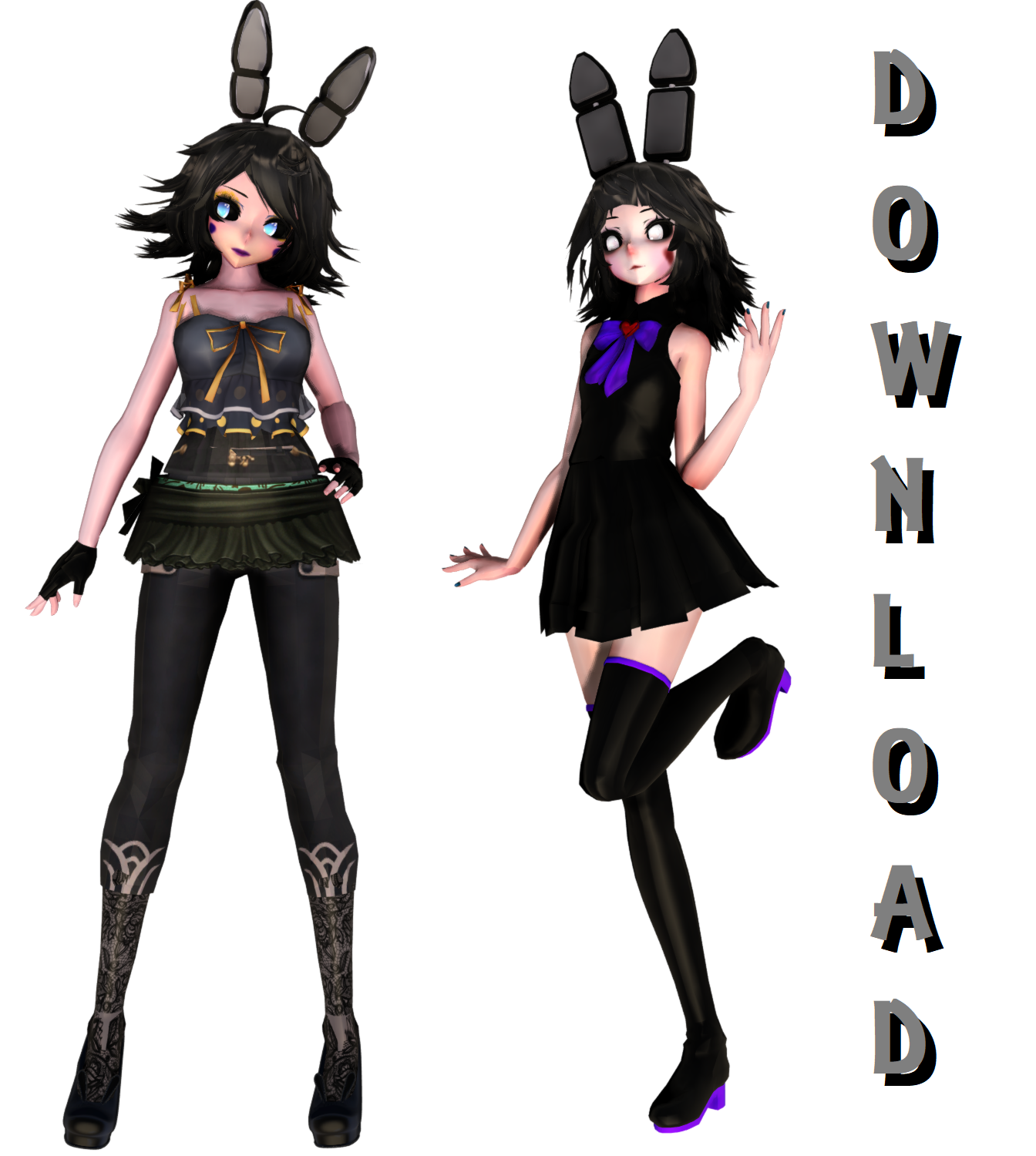 [MMDxFNAF] Shadow Bonnie v1 and v2 [DL] by obscuredsavepoint on DeviantArt