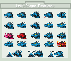 Leu's Dragon Emoticons set by Leundra on DeviantArt