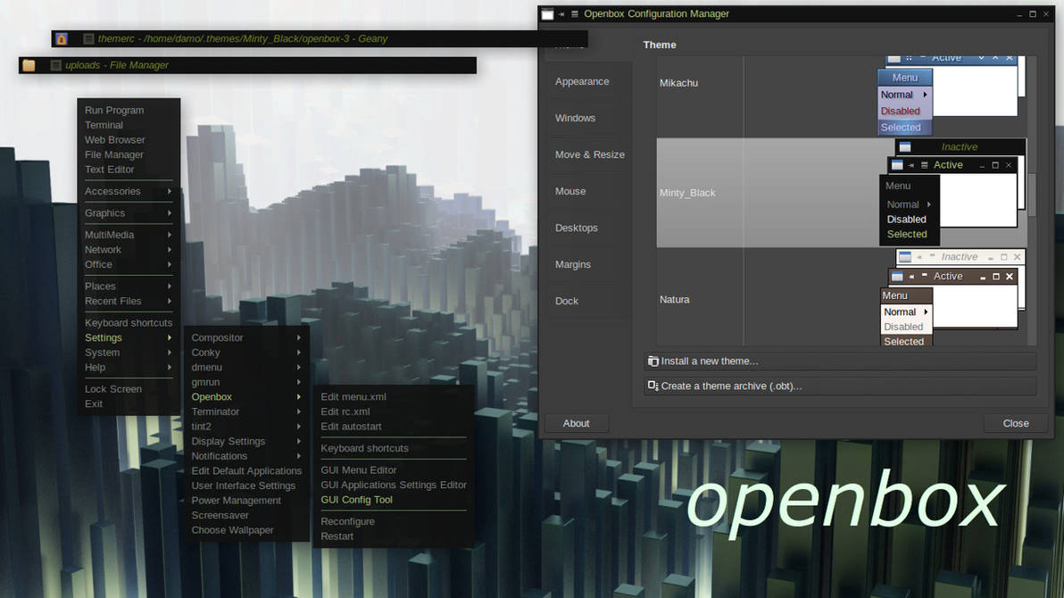 Openbox theme Minty Black by capn-damo on DeviantArt
