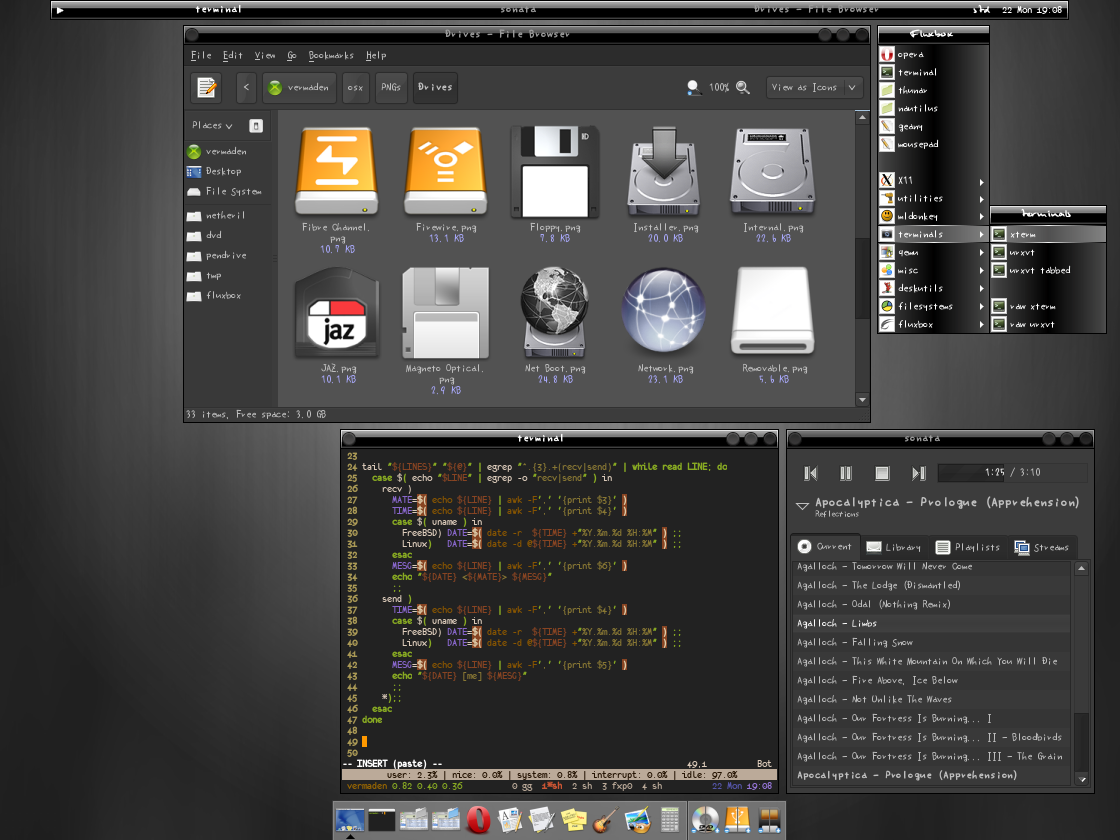 blackened fluxbox theme by vermaden on DeviantArt