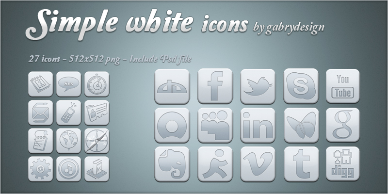 Simple white icons by Gabrydesign on DeviantArt