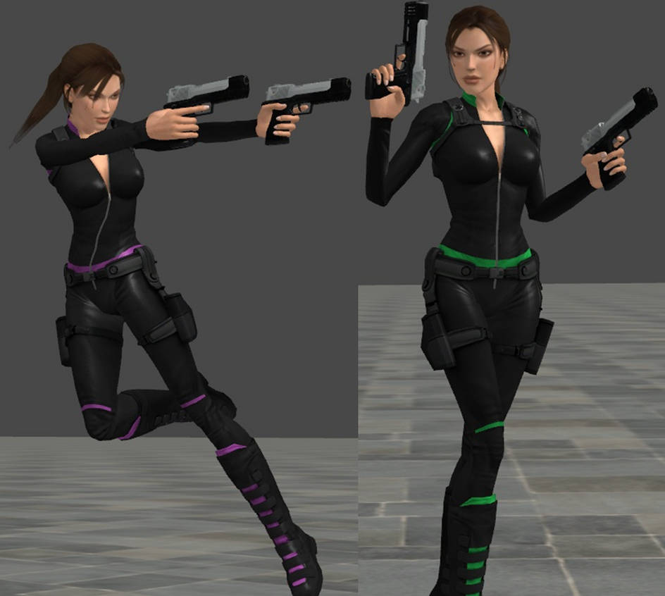 Purple and Green PVC Bodysuits for XNALara by ManimalR on DeviantArt