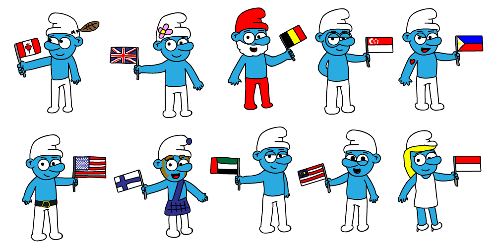 Smurfs and Country Flags by Itzmetheblueone on DeviantArt