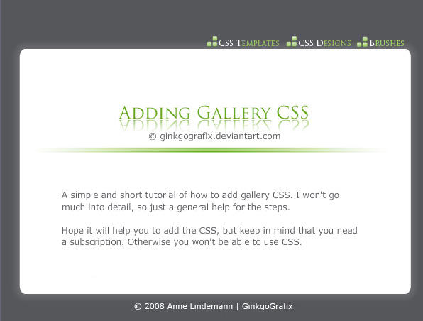 .:Adding Gallery CSS by GinkgoWerkstatt on DeviantArt