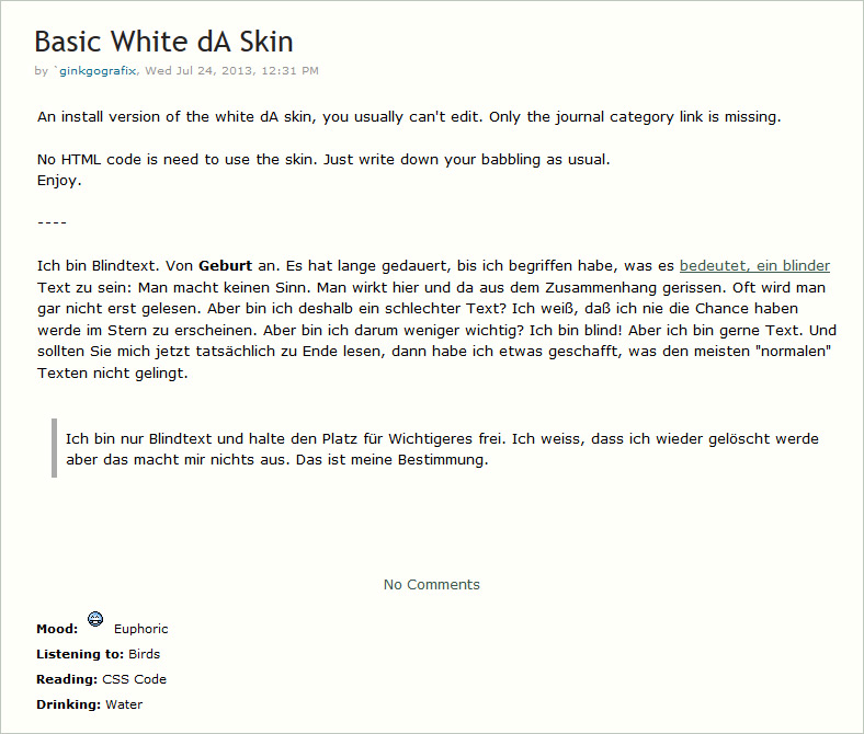 Basic White dA Skin by GinkgoWerkstatt on DeviantArt