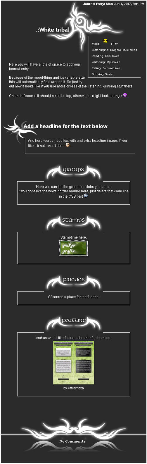 .:White tribal by GinkgoWerkstatt on DeviantArt