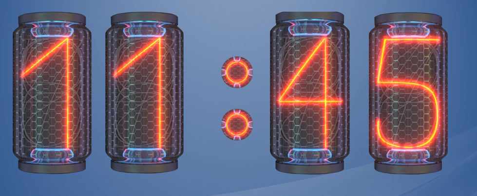 12 and 24 H Nixie HD Clock for Rainmeter by drakulaboy on DeviantArt