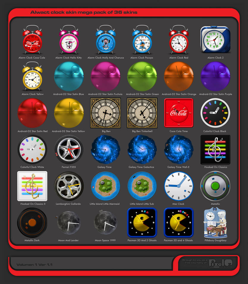 Alwact Clock Skin Mega Pack of 36 Skins Volume 1 by PixelOz on DeviantArt