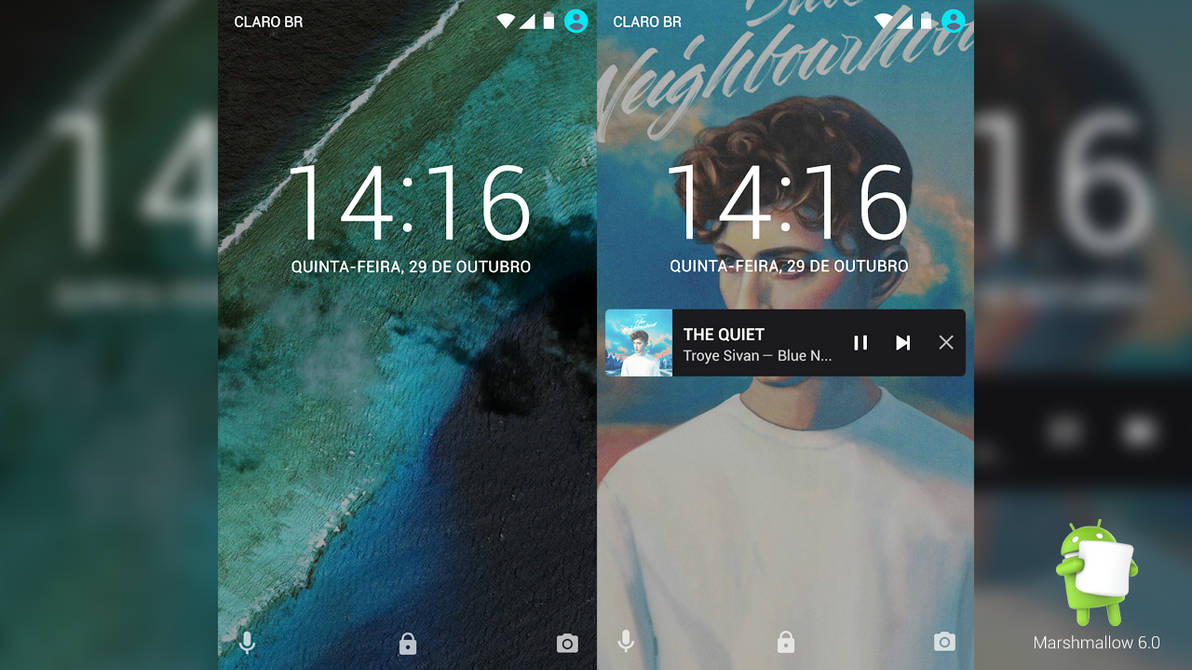 Android Marshmallow (Lock Screen w/ Music Player) by CrazyBritney on ...