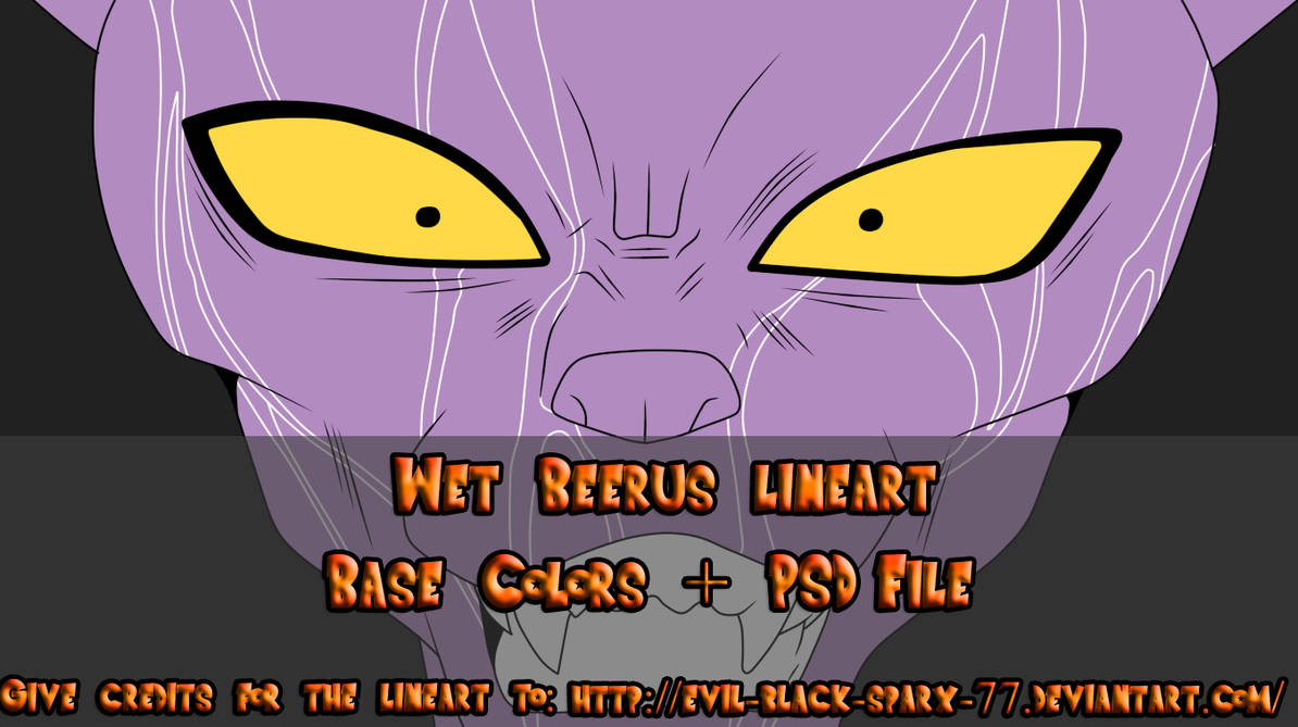 Wet Beerus PSD lineart + Base colors by Evil-Black-Sparx-77 on DeviantArt