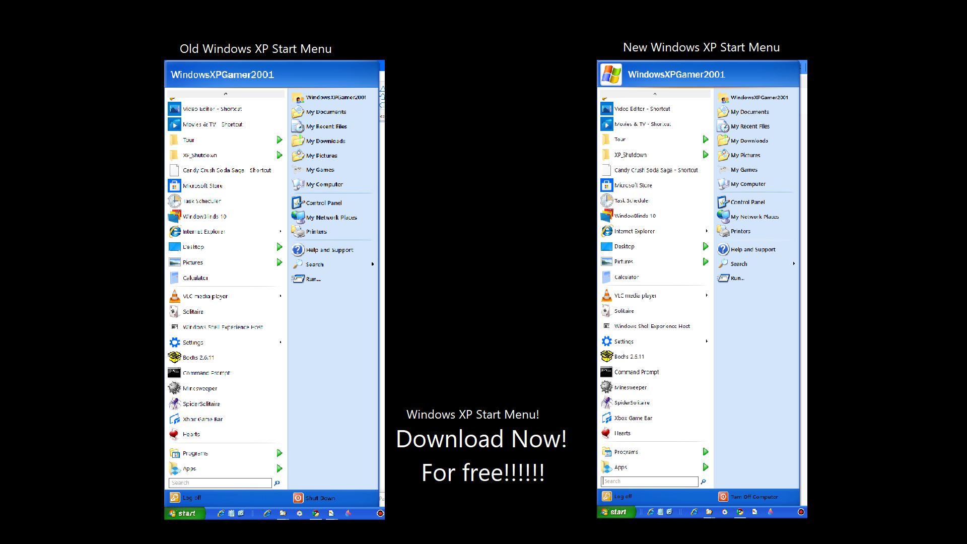 Windows XP Start Menu for XP/Vista/7/8/8.1/10 by WindowsXPGamer2001ft ...