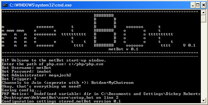 metBot v1 Beta: a chatroom bot by megajosh2 on DeviantArt