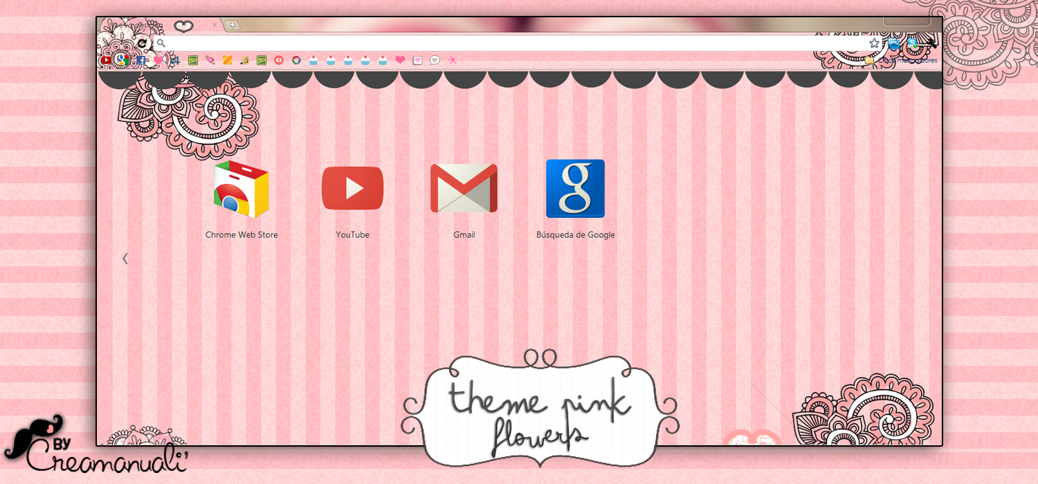 google chrome : Theme pink flower by creamanuali on DeviantArt