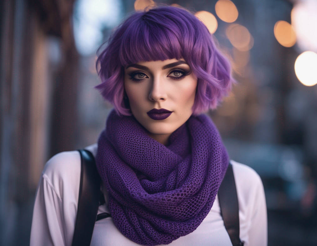 Beautiful trans girl with purple hair by robitay on DeviantArt